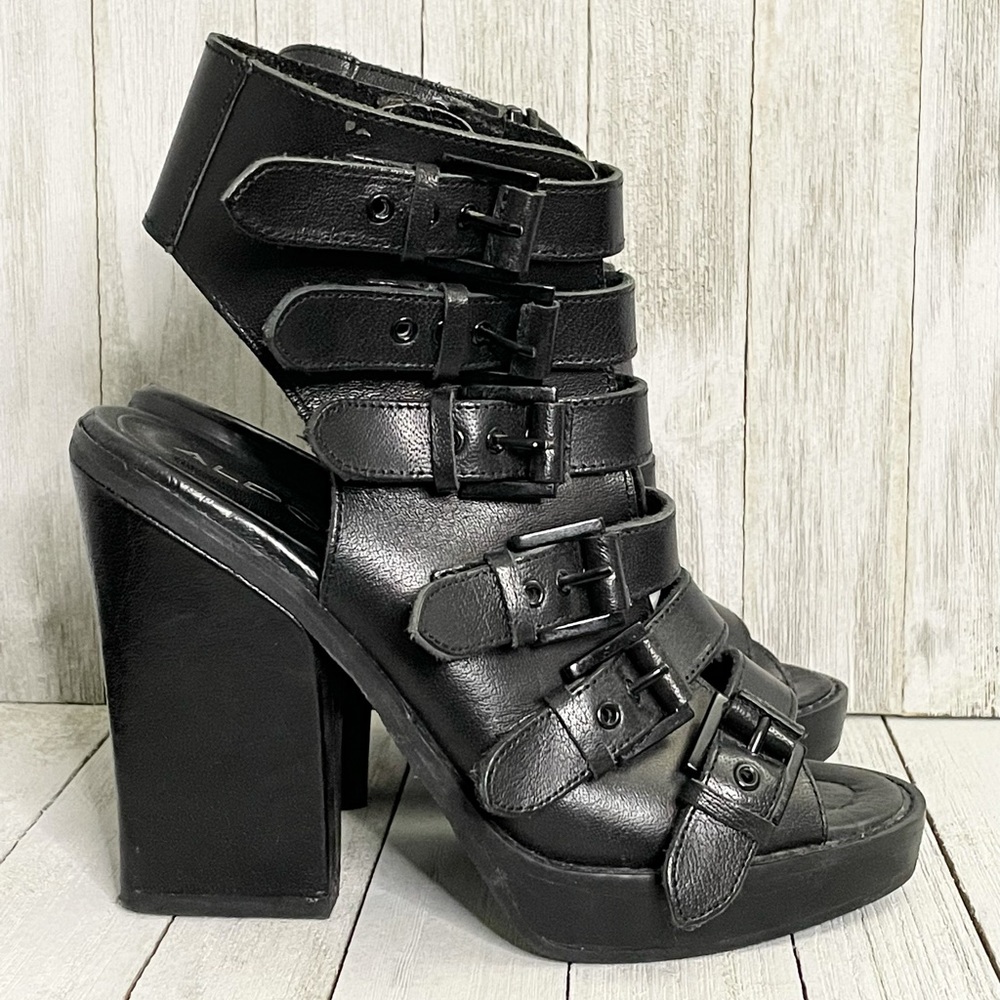 Aldo Chunky Heel Platform Sandals - Gem